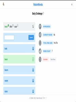 RobinWords — Web Browser Game | Browser Craft